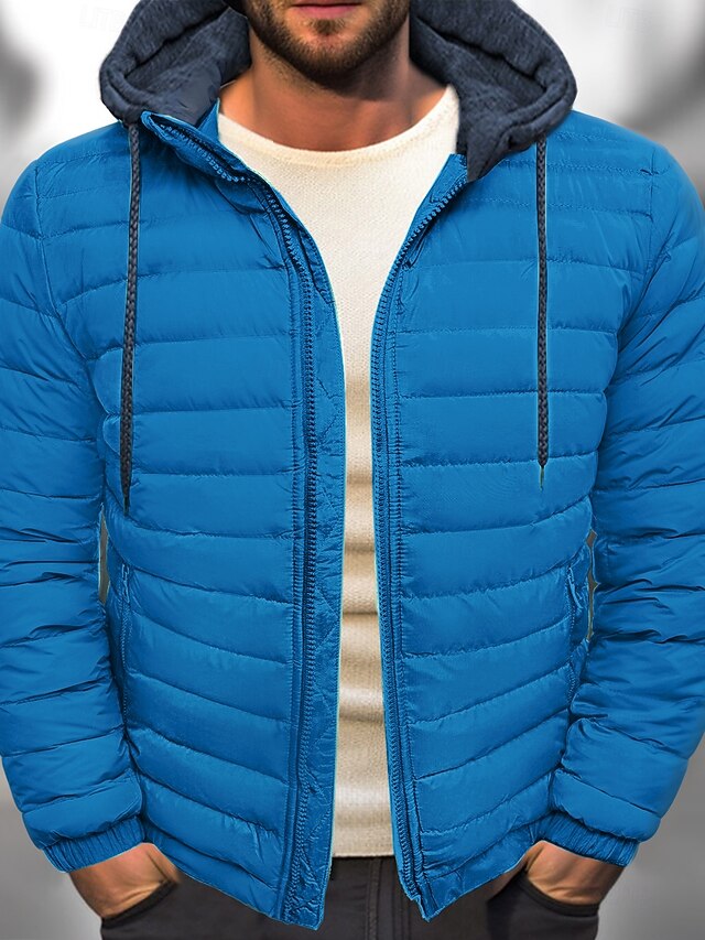 Men's Winter Coat Puffer Jacket Quilted Jacket Transition Jacket Pocket ...