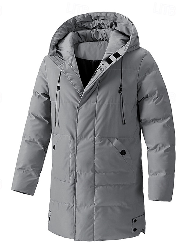 Men's Winter Jacket Puffer Jacket Hoodie Jacket Parka Pocket Polyster ...