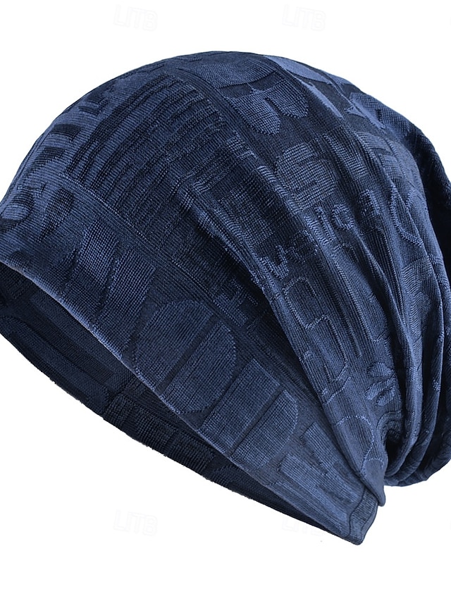 Men's Unisex Beanie Hat Beanies Skull Cap Black Blue Polyester Cozy ...