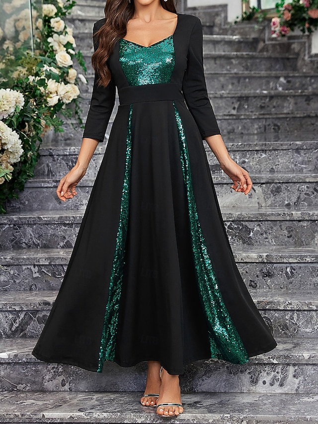 A-Line Robes de cocktail Robe scintillante Formelle Longueur cheville ...