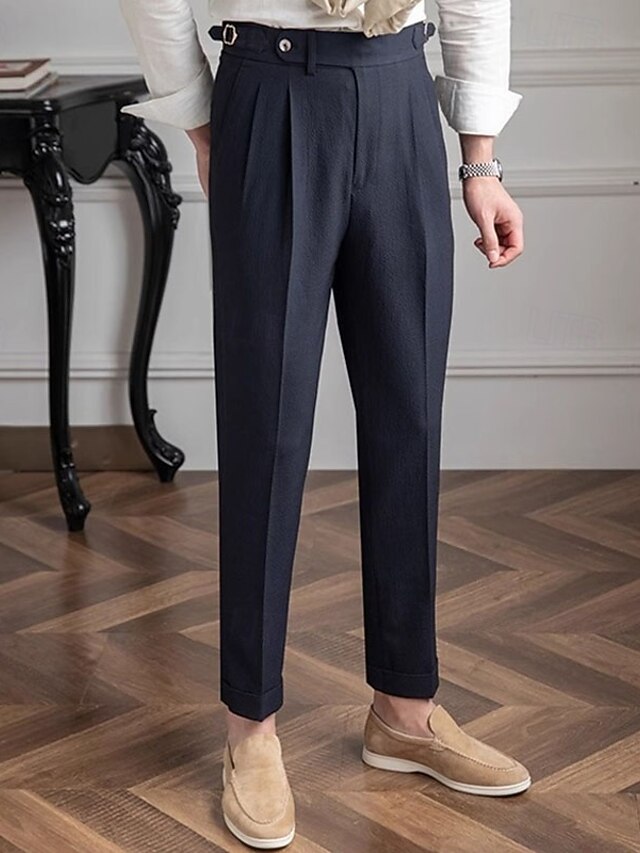 Men's Graduation Dress Pants Naples Trousers Trousers Chinos Buttons ...