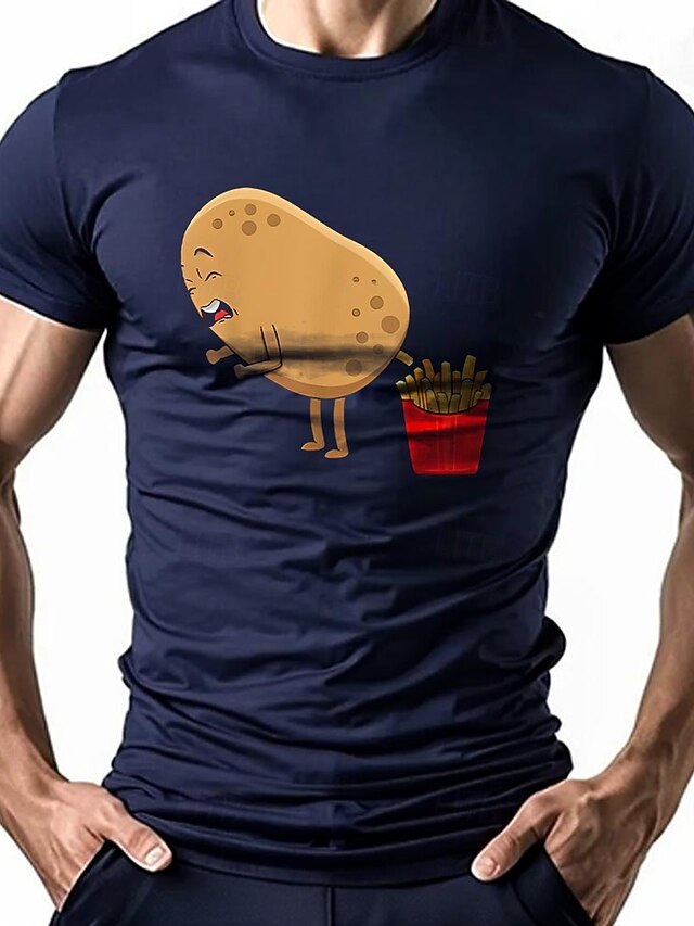 Men's Funny Potato T Shirt Short Sleeve T shirt 3D Print Crew Neck ...