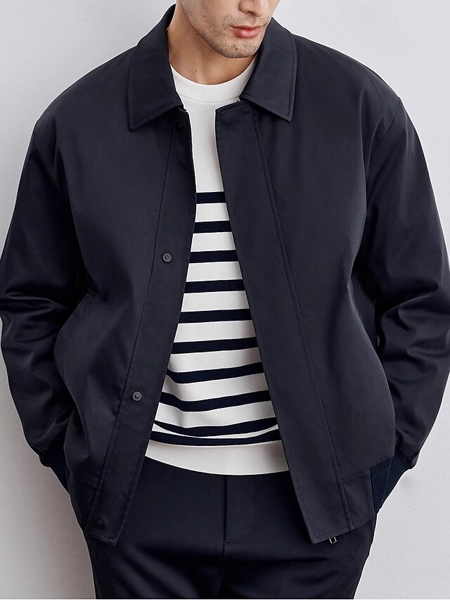 Men's Winter Coat Old Money Jacket School Wedding Zipper Pocket Fall ...