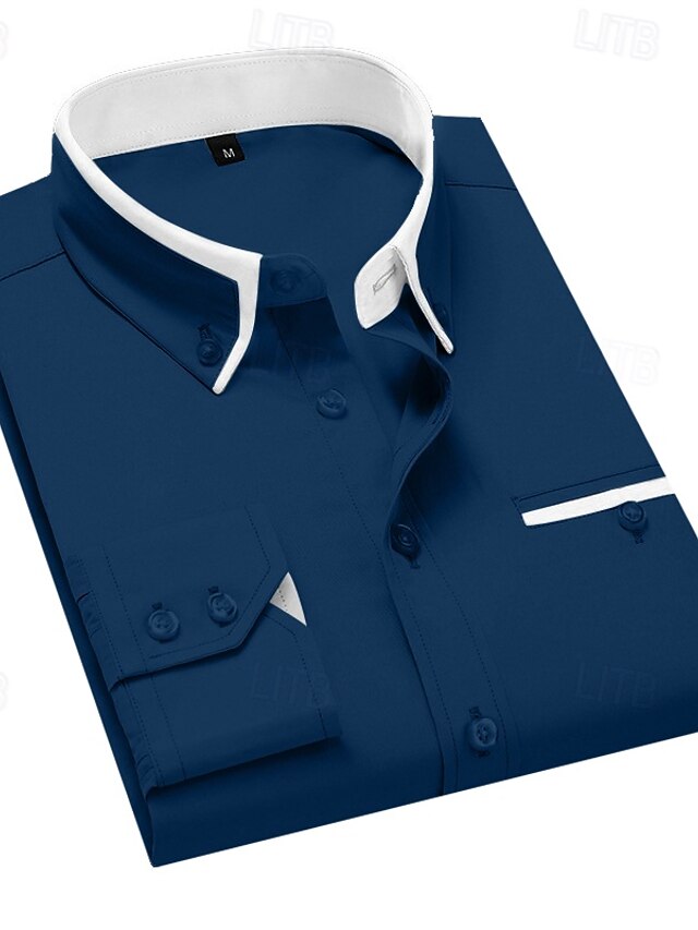 Voor heren Overhemd Button-down overhemd Shirt met kraag Strijkvrij ...