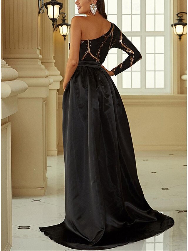 Robe de soirée A-Line élégante robe formelle longue à manches longues ...