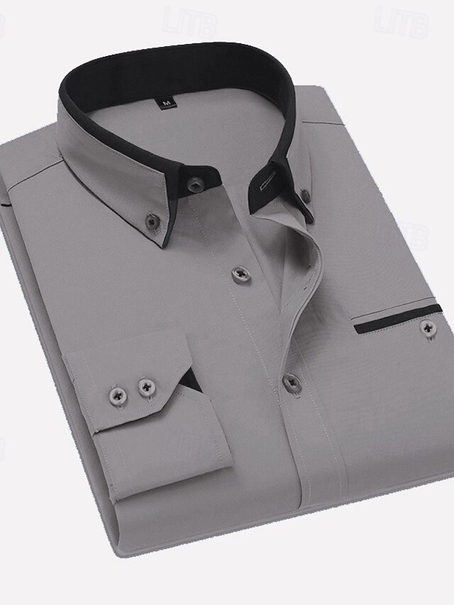 Voor heren Overhemd Button-down overhemd Shirt met kraag Strijkvrij ...