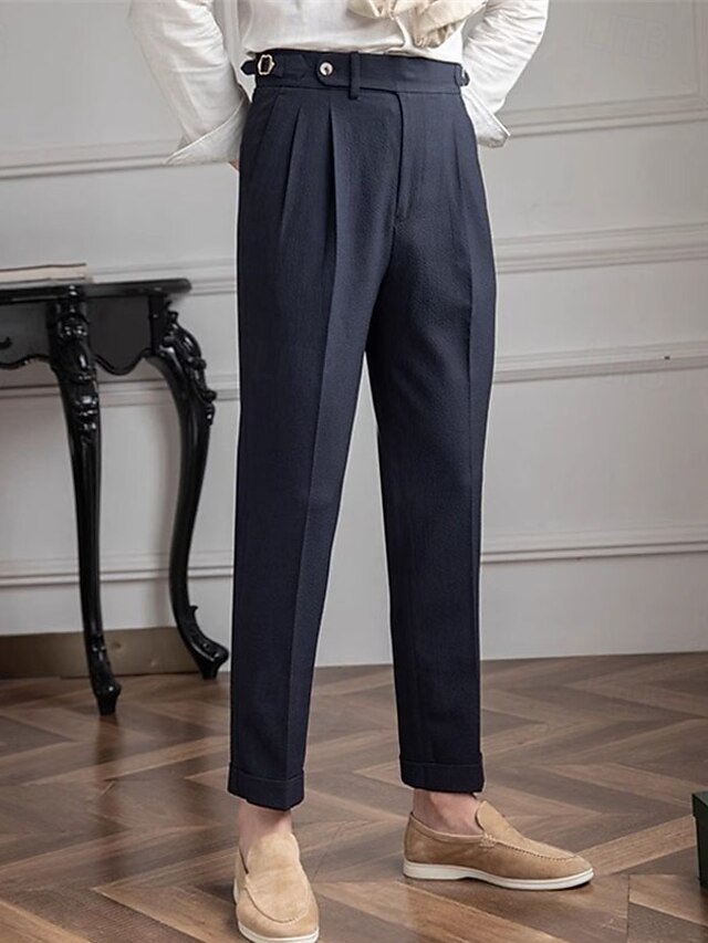 Men's Graduation Dress Pants Naples Trousers Trousers Chinos Buttons ...