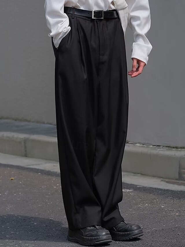Men's Graduation Dress Pants Trousers Chinos Buttons Pocket Plaid ...