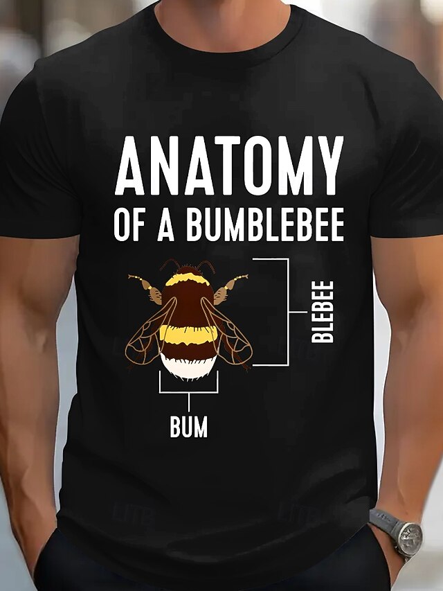 Men's Funny Bumblebee Anatomy T-Shirt - Punny "Bum & Blebee" Graphic ...