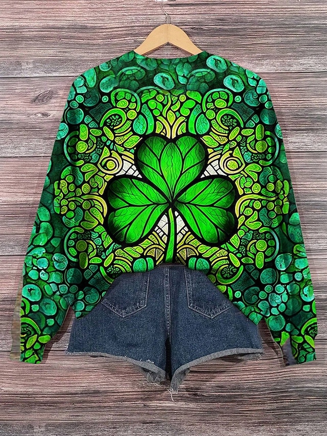 St. Patrick's Day Women's Casual Long Sleeve Hoodie Regular Tops Print ...