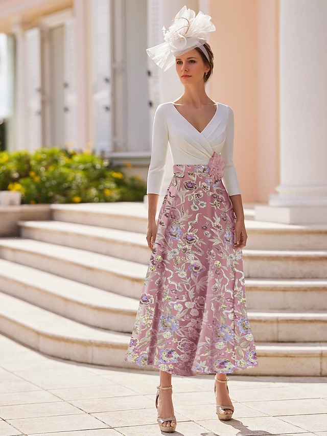 A-Line Dress Beach Wedding Mother of the Bride Dress Elegant Vintage V ...