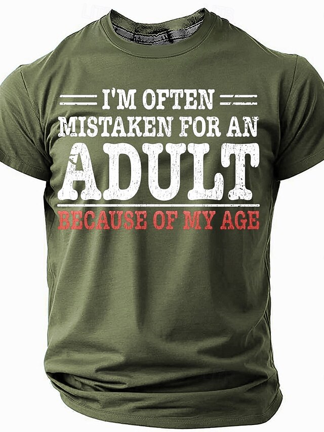 Men's Funny Slang T Shirt Short Sleeve T shirt 3D Print Crew Neck Shirt ...