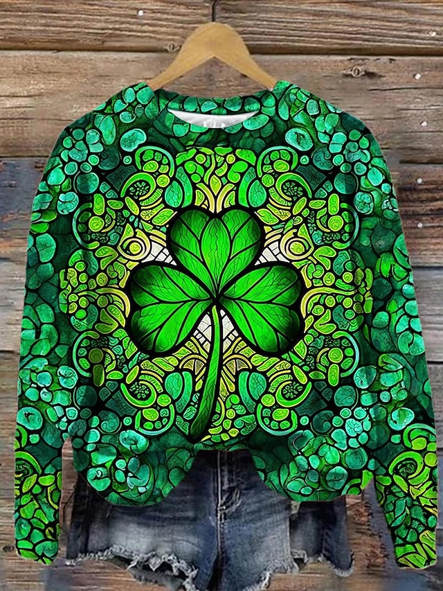 St. Patrick's Day Women's Casual Long Sleeve Hoodie Regular Tops Print ...