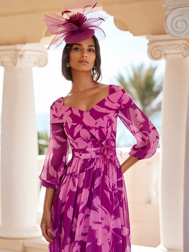 A-Line Mother of the Bride Dress Elegant Queen Anne Floor Length ...