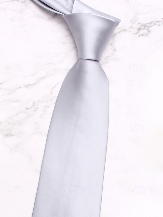 Men's Solid Color Satin Necktie – Classic Formal Tie for Business ...