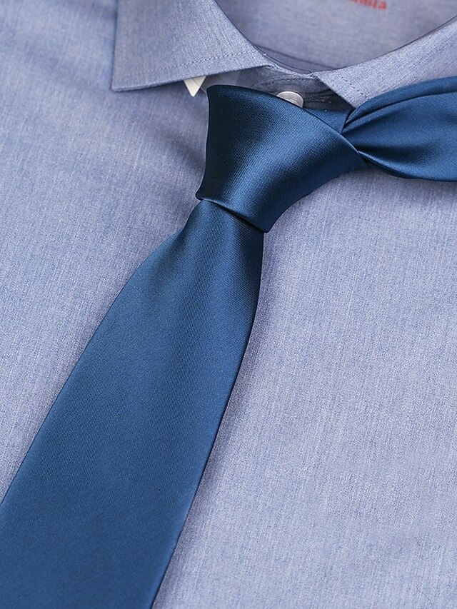 Men's Solid Color Satin Necktie – Classic Formal Tie for Business ...