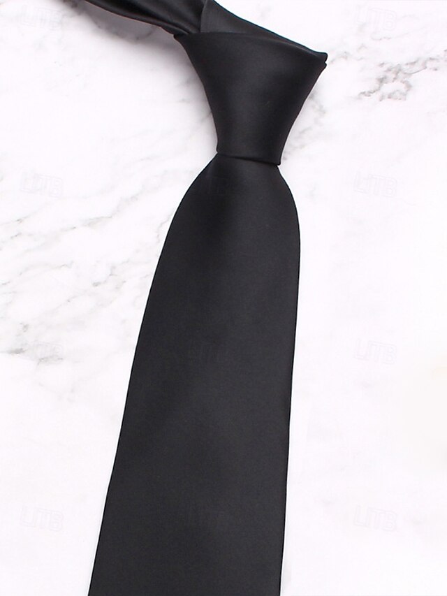 Men's Solid Color Satin Necktie – Classic Formal Tie for Business ...