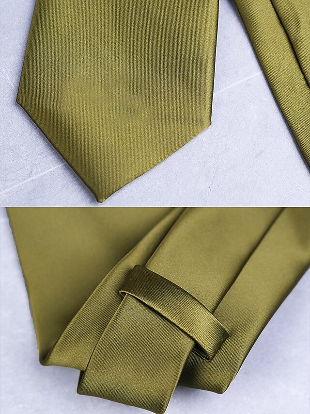 Men's Solid Color Satin Necktie – Classic Formal Tie for Business ...