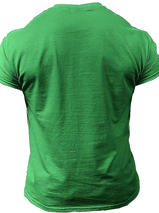 St. Patrick Men's Shamrock Lucky Irish T Shirt Short Sleeve T shirt 3D ...