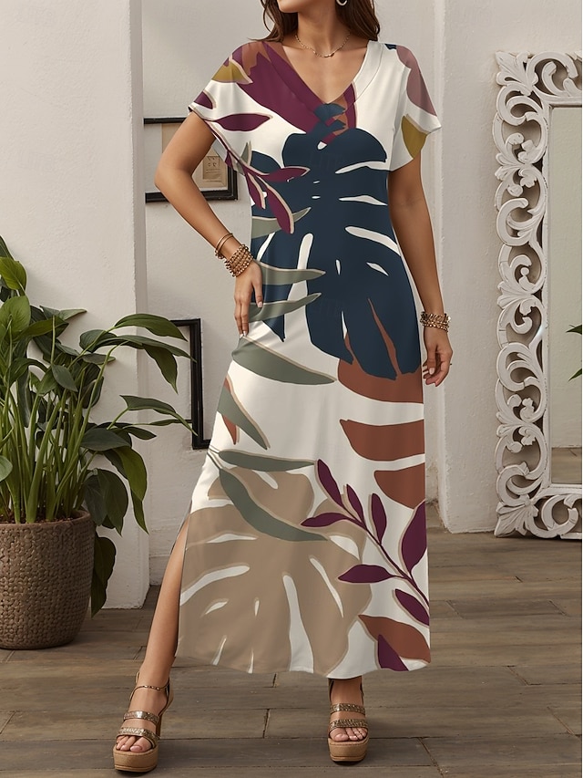 Robe maxi femme Robe d'été Robe shift Robe d'été Hawaïenne Décontractée ...