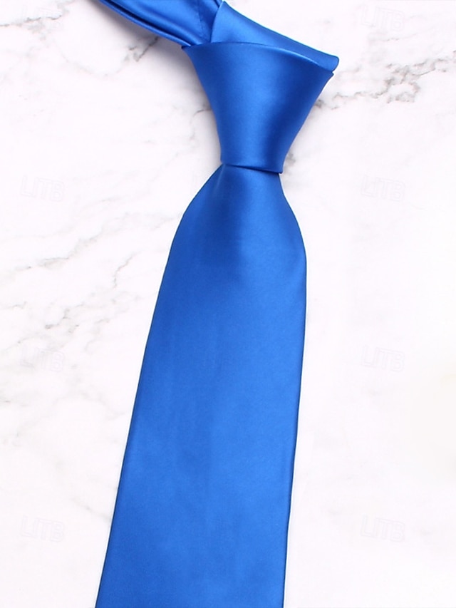 Men's Solid Color Satin Necktie – Classic Formal Tie for Business ...