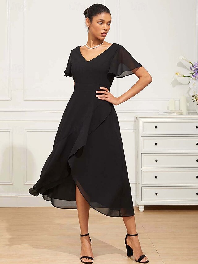 Women's Normal Maxi Dress Black Dress Elegant Stylish Butterfly Sleeve ...