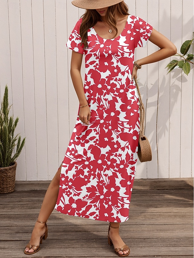 Robe Maxi Femme Robe Solaire Robe Shift Robe A Line Stylée Vacances ...