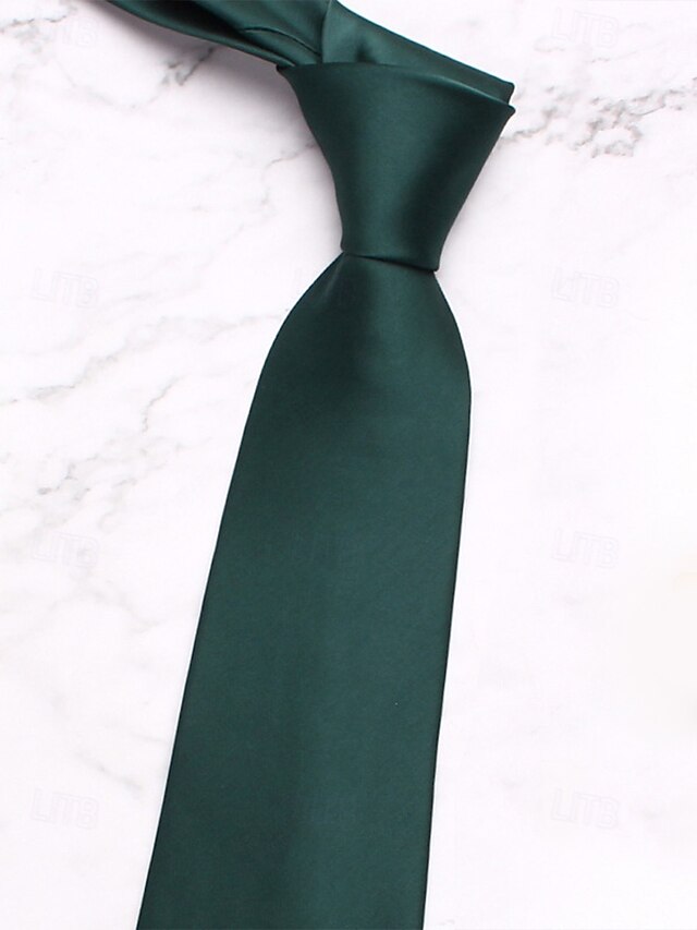 Men's Solid Color Satin Necktie – Classic Formal Tie for Business ...