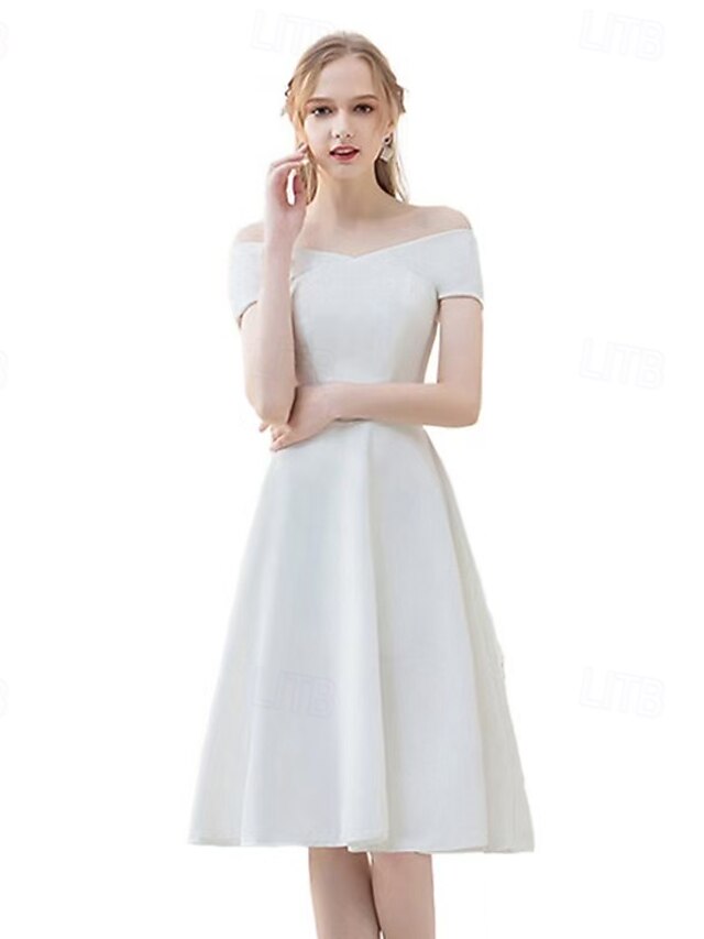 Robe de Mariage Blanche de Petite Graduation Réception Robes de Mariée ...