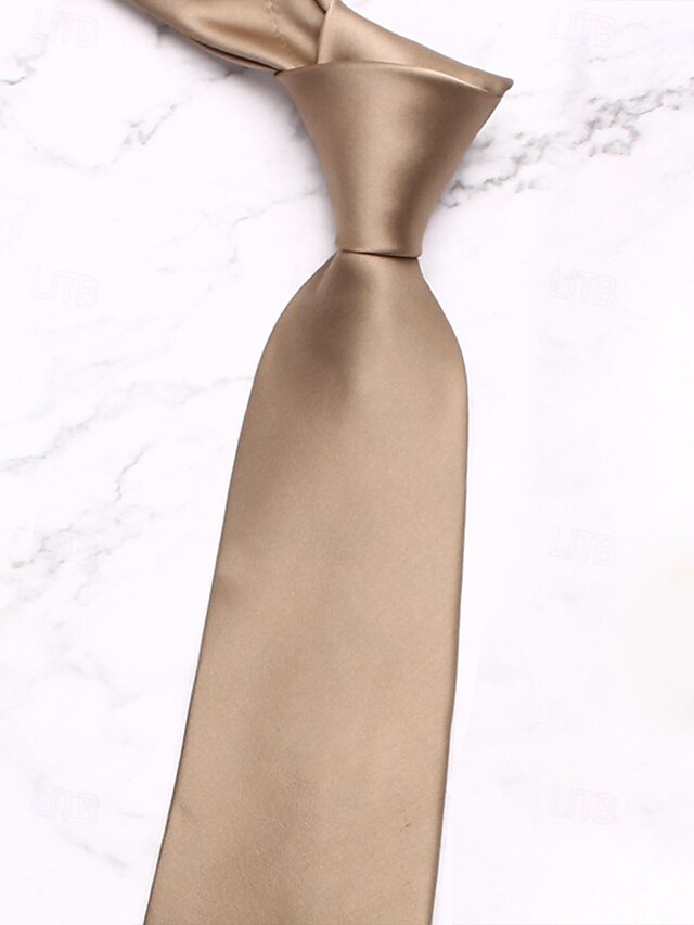 Men's Solid Color Satin Necktie – Classic Formal Tie for Business ...