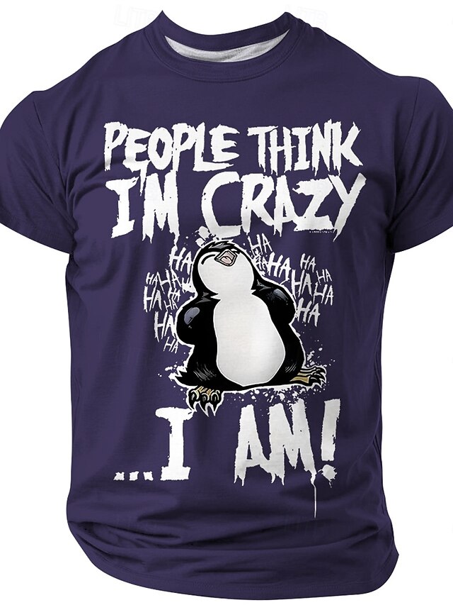 Men's Funny Graphic Tee - 'People Think I'm Crazy... I AM!' Humorous ...