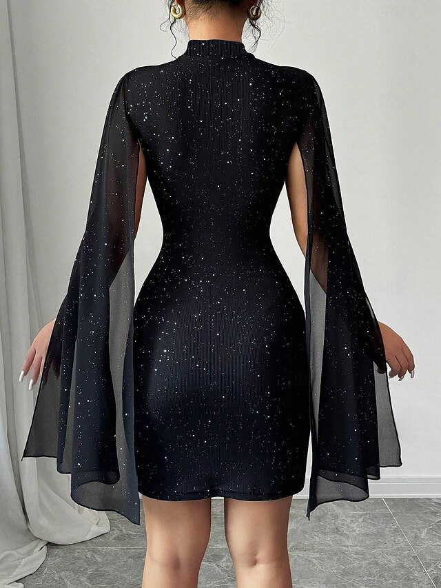 Women's Normal Mini Dress Cocktail Dress Wedding Guest Dress Chiffon ...