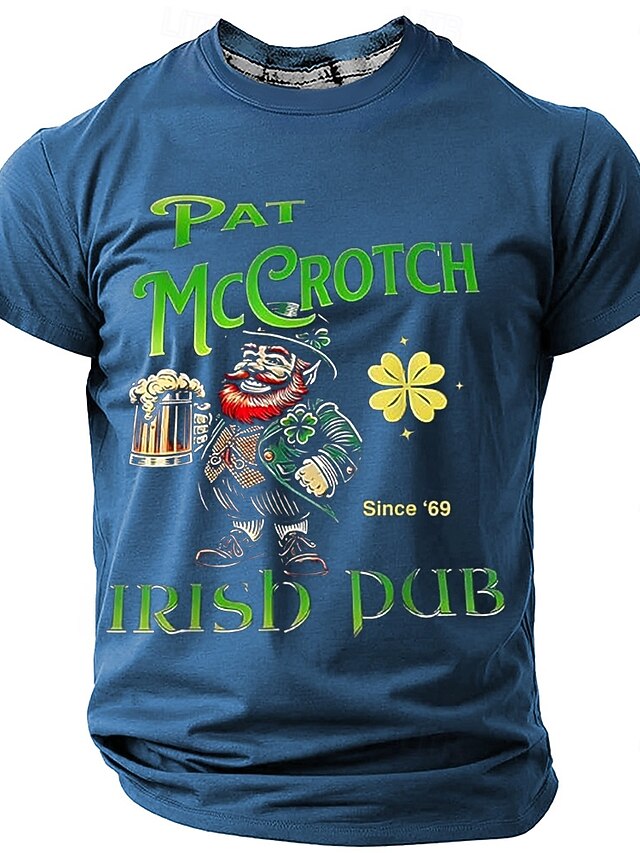 Saint Patrick Homme Trèfle Irlandais chanceux T shirt Manche Courte T ...