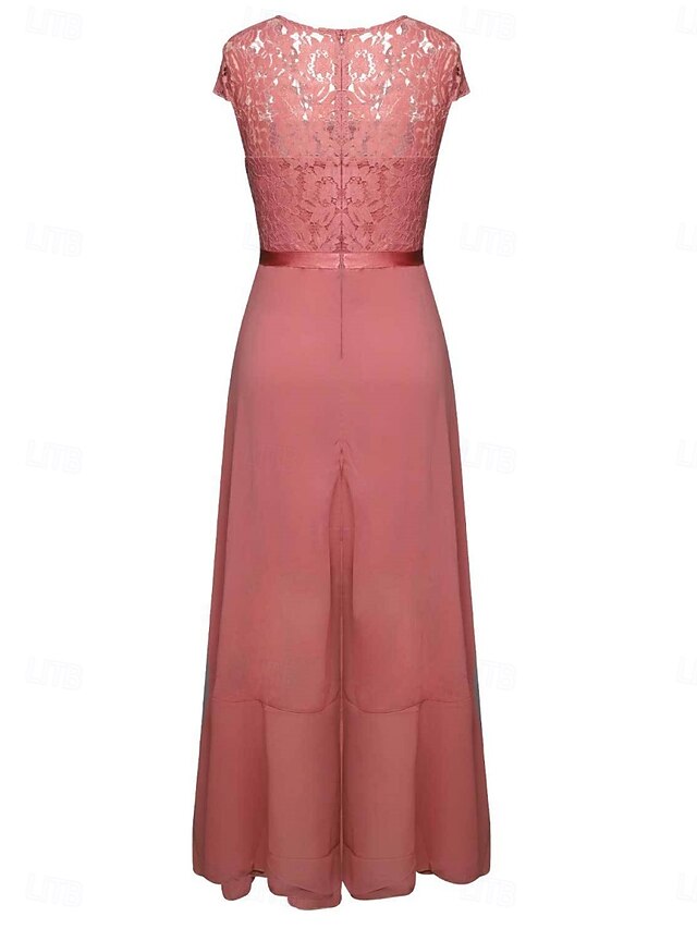 Women's Graduation Dress Maxi Dress Solid Color Prom Dress A Line Dress ...