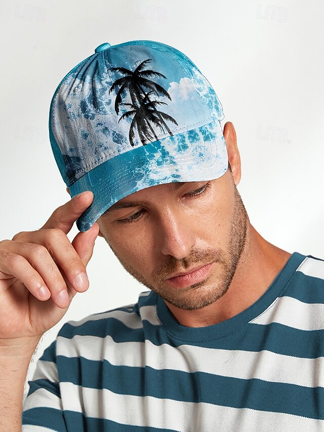Tropical Palm Tree Baseball Cap – Summer-Inspired Design, Adjustable ...