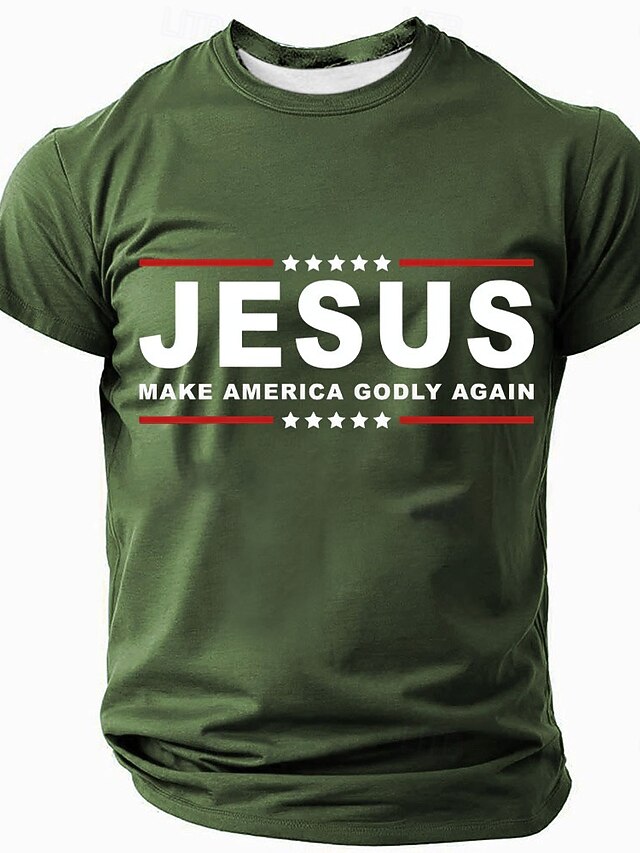 Easter Men's Jesus Christian T Shirt Short Sleeve T shirt 3D Print Crew ...