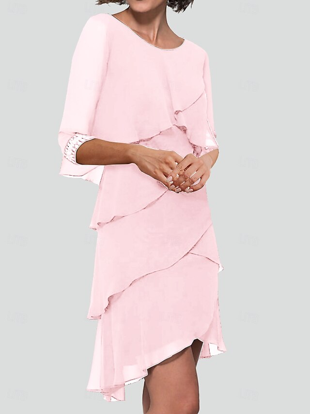 Sheath Cocktail Dresses Elegant Dress Semi Formal Knee Length Half ...