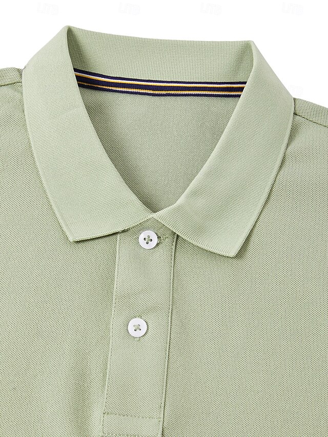 Men's Polo Knit Polo Sweater Business Casual Lapel Short Sleeve Formal ...