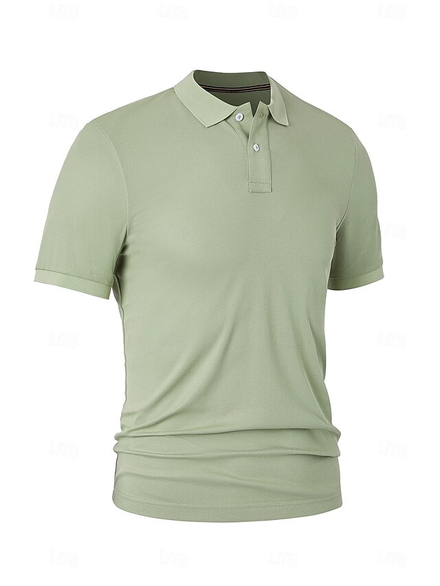 Men's Polo Knit Polo Sweater Business Casual Lapel Short Sleeve Formal ...