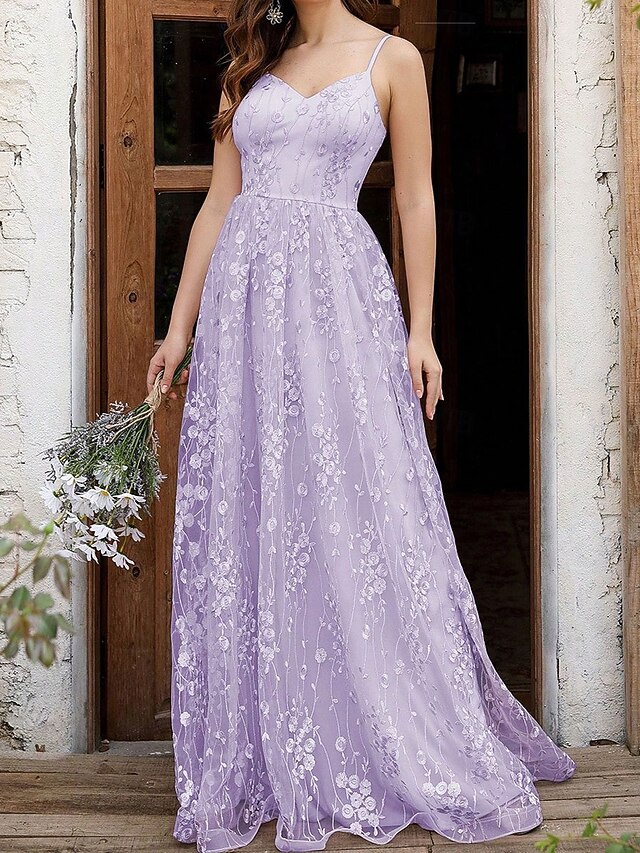 Robe de Soirée A-Line Robe de Fête Invité de Mariage Longueur Maxi Sans ...