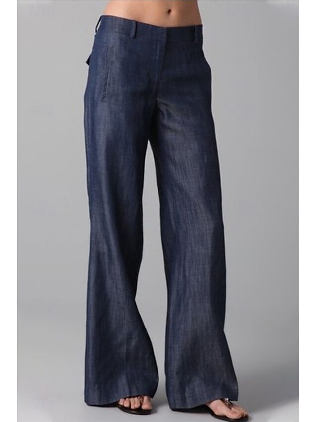 Women's Pants Slacks Fashion Streetwear Full Length Natural Plain ...