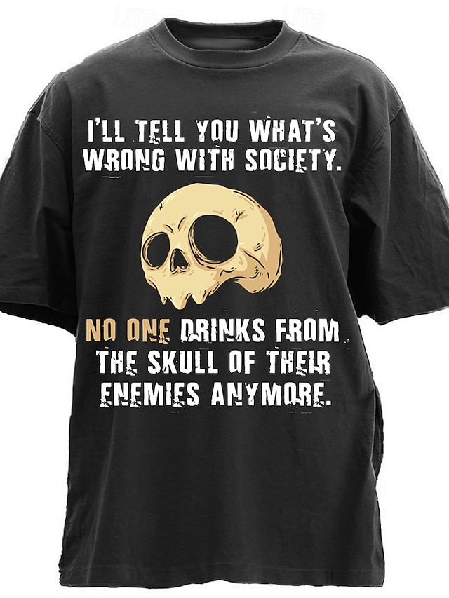 Men's Funny Slang T Shirt Half Sleeve T shirt 3D Print Crew Neck Shirt ...