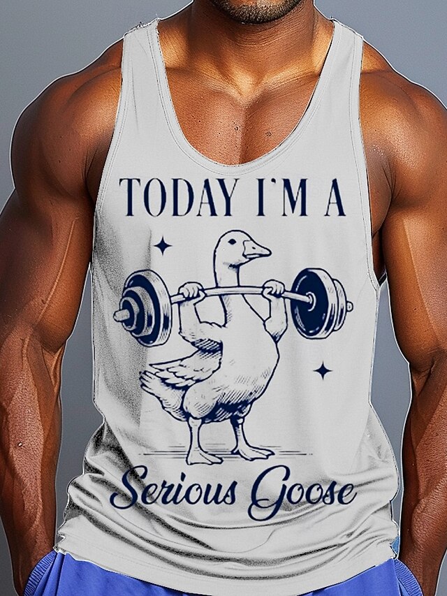 Men's Funny Slang Vest Top Sleeveless T shirt 3D Print Crew Neck Shirt ...