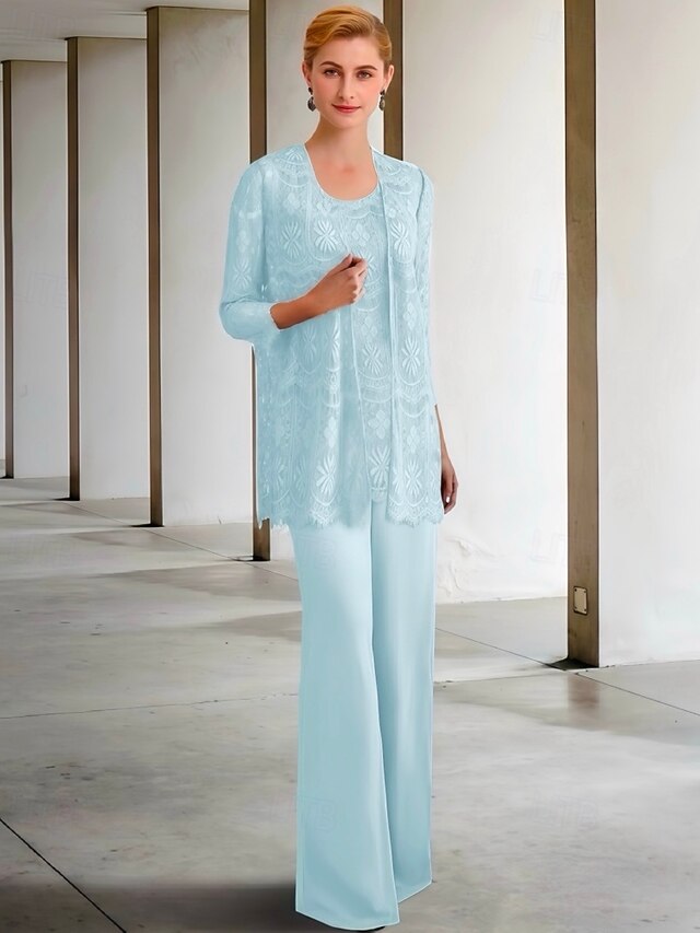 Jumpsuit Pantsuit 3 Piece Floor Length Mother of the Bride Dress ...