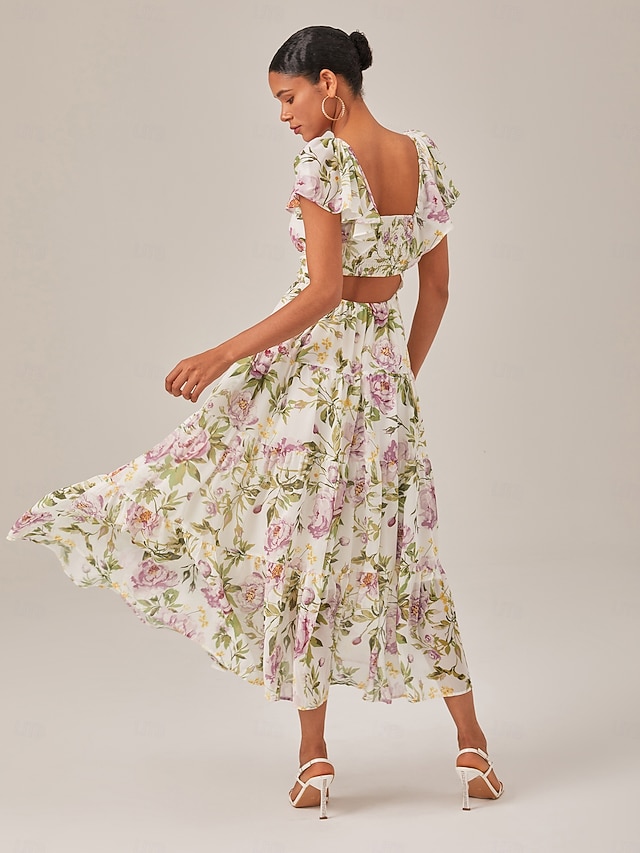 Summer Flowy Backless Chiffon Maxi Dress 2026 - $14.99