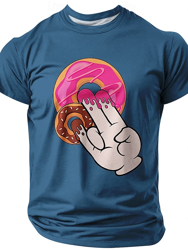 Men's Funny Glazed Donut Fingers Graphic T-Shirt - Humorous Innuendo ...