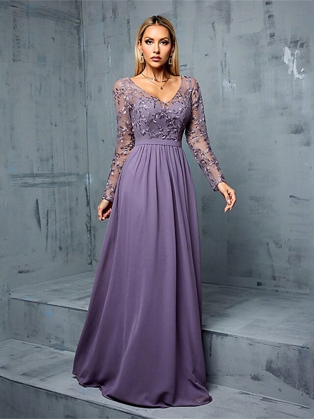A-Line Floor Length Wedding Guest Dress Formal Dresses Evening Gown ...