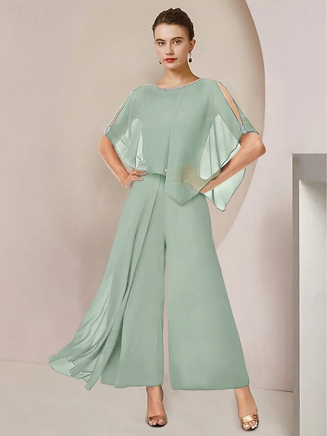 Jumpsuits Ankle Length Sleeveless Scoop Neck Elegant Party Formal ...