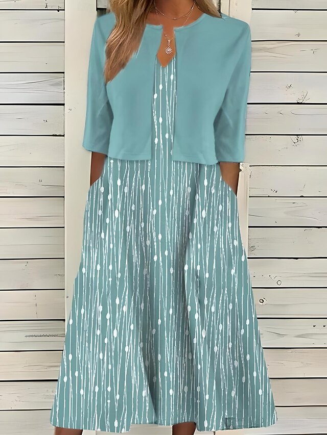 Set de rochii femei Rochie midi Rochie în formă de A Petrecere Cocktail ...