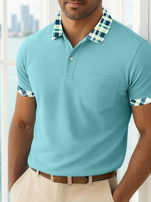 Men's Golf Shirt Pique Polo Shirt Business Casual Turndown Classic ...